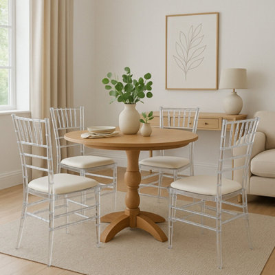 Clear Acrylic Chiavari Dining Chairs Wedding Event Chair - Set of 4