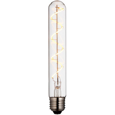 Clear Glass 4W E27 Tubular LED Light Bulb - Dimmable Warm White - 265lm ...