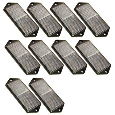 Clear Large Rectangle Front White Reflector Pack of 10 Trailer Fence ...