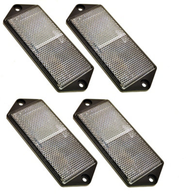 Clear Large Rectangular Front White Reflector Pack of 4 Trailer Fence ...