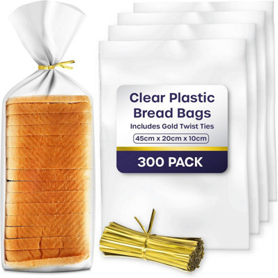 Clear Plastic Bread Bags for Homemade Loaves, Buns, Baguettes 300 ...