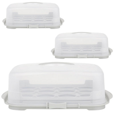 Clear Plastic Cupcake Caddy Storage & Carry Container Complete With Lid ...