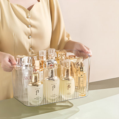 Clear Plastic Vertical Stripe Kitchen Container Food Storage Box with ...