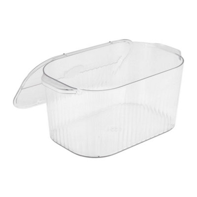 Clear Plastic Vertical Stripe Kitchen Container Food Storage Box with ...