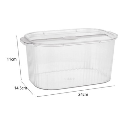 Clear Plastic Vertical Stripe Kitchen Container Food Storage Box with ...