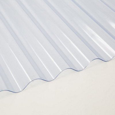 CLEAR PVC CORRUGATED 1.1MM HD 762 X 3050 PK10 | DIY at B&Q