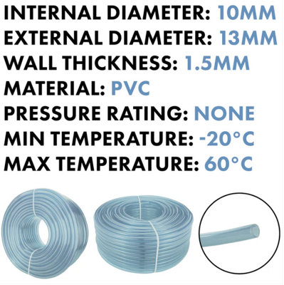 Clear PVC Pipe 10mmx13mm - 2 Meters