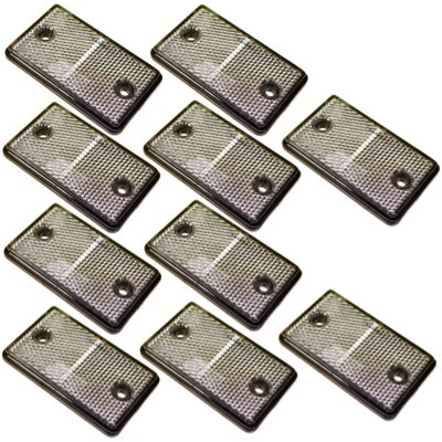 Clear Rectangular Front Reflector White Pack of 10 Trailer Fence Gate ...