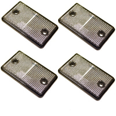 Clear Rectangular Front Reflector White Pack of 4 Trailer Fence Gate ...