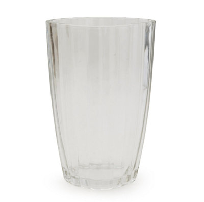 Clear Ridged Glass Vase 28CM Design