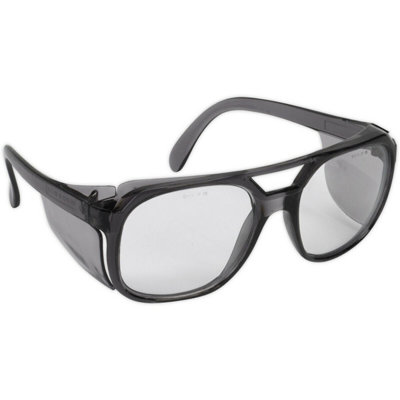 Clear Safety Spectacles - Moulded Side & Brow Protection - Abrasion ...