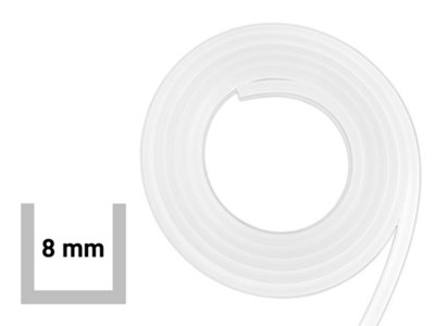 Clear silicone gasket for 8mm shower glass - 1800mm