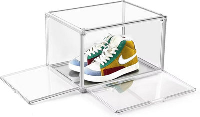 Clear Stackable Acrylic Shoe Storage Box with Magnetic Door Sneaker ...
