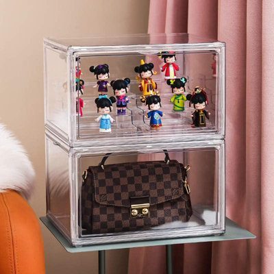 Clear Stackable Acrylic Shoe Storage Box with Magnetic Door Sneaker ...