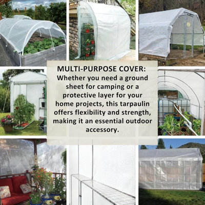 Clear Waterproof Tarpaulin Heavy Duty 100GSM Multi-Purpose Tarp UV ...