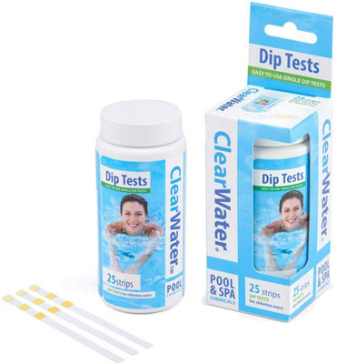 Clearwater CH0012 25 Dip Test Strips for Swimming Pool and Spa ...