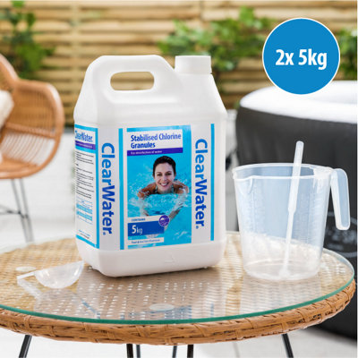 Clearwater Chlorine Granules for Hot Tub Spa and Swimming Pool, 2 Pack ...