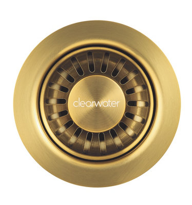 Clearwater Deco 90mm Kitchen Sink Basket Strainer Waste Artisan Brass ...