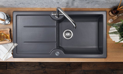 Buy Clearwater Harmony Ceramic Basalt Satin Kitchen Sink 1 Bowl ...