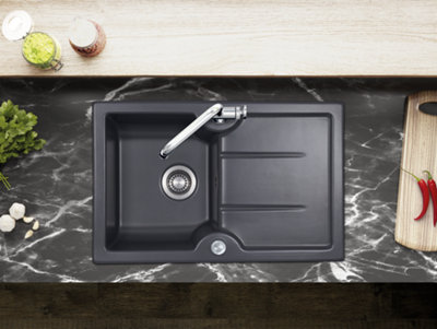 Clearwater Harmony Ceramic Basalt Satin Small Compact Kitchen Sink 1 ...