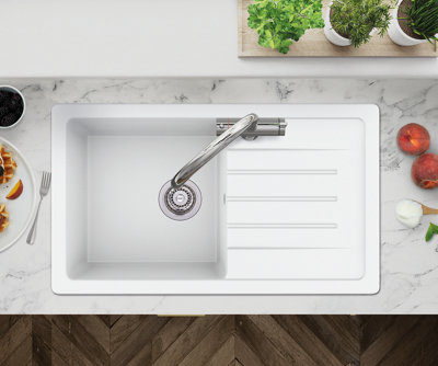 Clearwater Jarla Ceramic Kitchen Sink Small 1 Bowl & Drainer ...