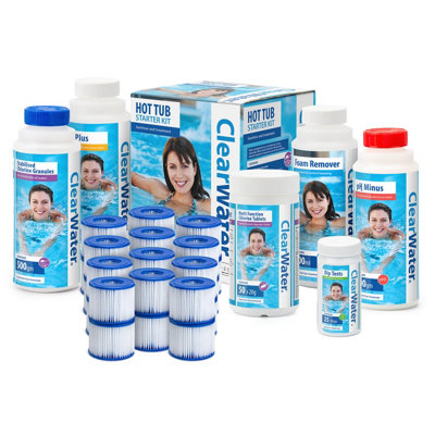 Clearwater Premium Hot Tub Starter Kit, Includes Chemicals and Filter ...