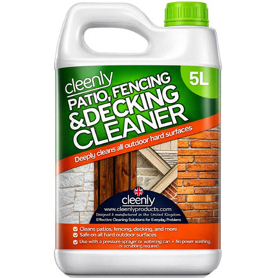 Cleenly Patio Fencing & Decking Cleaner Fluid Concentrate for Outdoor ...