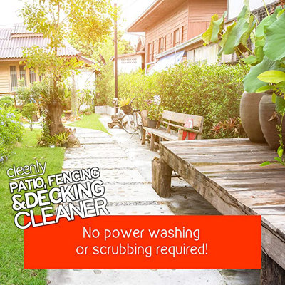 Cleenly Patio Fencing & Decking Cleaner Fluid Concentrate for Outdoor ...