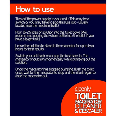 Cleenly Toilet Macerator Cleaner & Descaler - 10 litres Super ...
