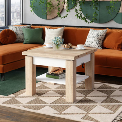 Cleo 2 in 1 Extending Coffee / Dining Table 75-150cm - Sonoma Oak ...