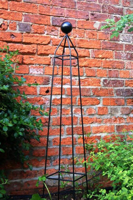 Cleo 6Ft Obelisk - Garden Plant Support - Solid Steel - L32 x W32 x ...