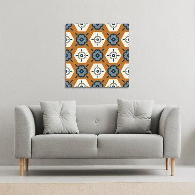 Cleopatra fan ethnic pattern (Picutre Frame) / 30x30" / Oak | DIY at B&Q