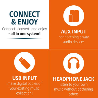 Cleveland Compact Hi-Fi Stacking System - Plays Vinyl, CDs, Tapes ...
