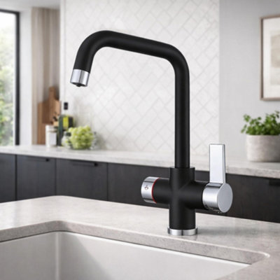 Clever Alpina Instant 4 in 1 Digital Hot Water Kitchen Mixer Tap Black ...