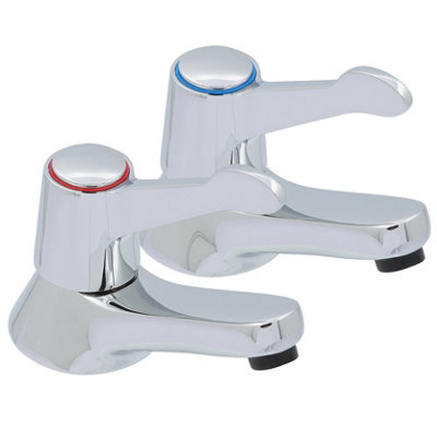 Clever Araya Mercia QT Bath Tap Pair Chrome - Modern Lever Handle ...