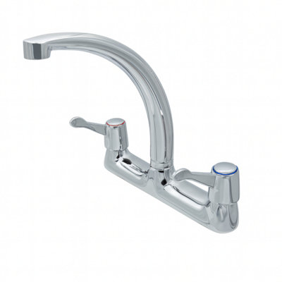 Clever Araya Mercia QT Deck Kitchen Mixer Tap Chrome - Dual Lever ...