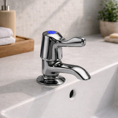 Clever Chrome Basin Pillar Tap , Classic Taps for Two-Hole Basins (Cold ...