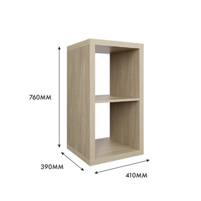 Clever Cube 2 Compartment Storage Unit Light Oak