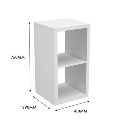 Clever Cube 2 Compartment Storage Unit White