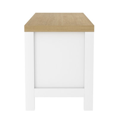 Clever Cube 3 Compartment Storage Unit - White with Light Oak Effect Top