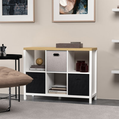Clever Cube 6 Compartment Storage Unit Light Oak Top