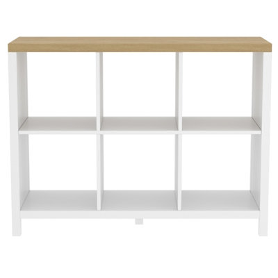 Clever Cube 6 Compartment Storage Unit Light Oak Top