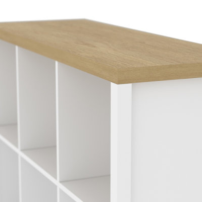 Clever Cube 6 Compartment Storage Unit Light Oak Top