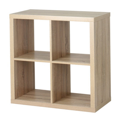 Clever Cube Oak Four Compartment Storage Unit