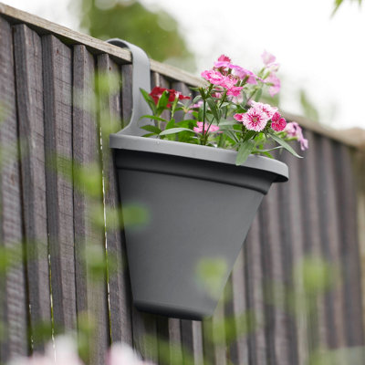 Clever Pots Charcoal Fence Hanging Pot Pack Of 2
