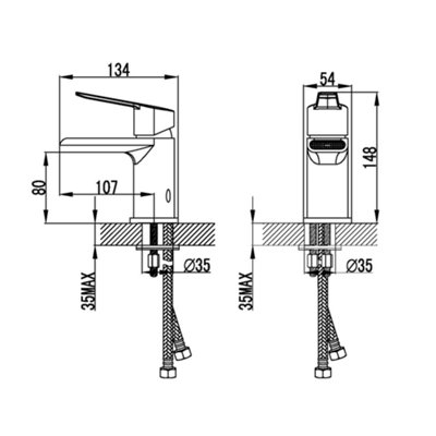 Clever Start Xtreme Waterfall Mono Bathroom Basin Mixer Water Saving ...