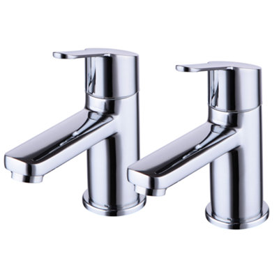 Clever Urban Bath Pillar Tap Pair Chrome | DIY at B&Q