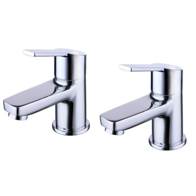 Clever Xtreme Basin Pillar Tap Pair Chrome | DIY at B&Q