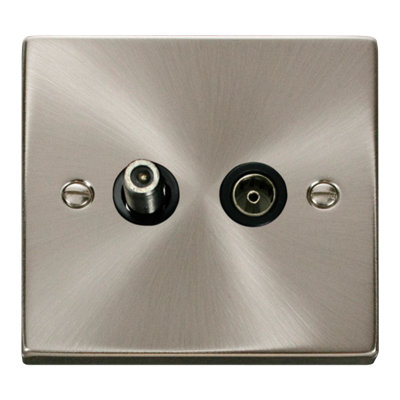 Click Scolmore Deco Non-Isolated Co-Axial & Satellite Socket - 1 Gang ...
