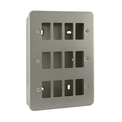 Click Scolmore Gridpro 12 Gang Front Plate with Surface Box